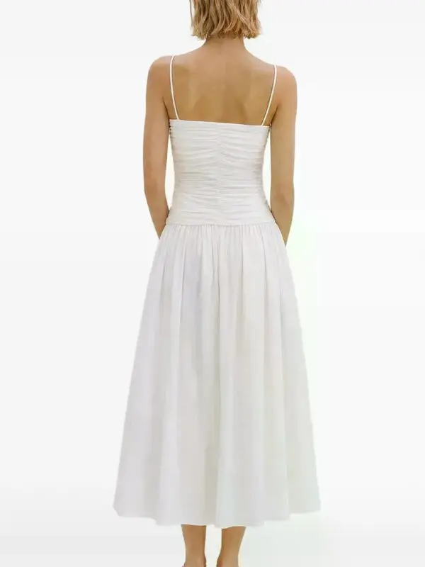 Tove Amina Ruched Midi Dress - White