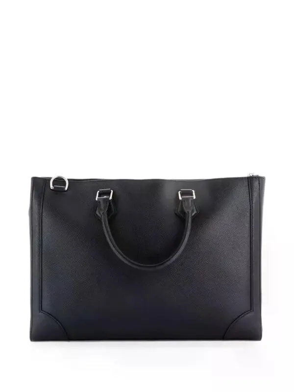 LOUIS VUITTON Slim Briefcase Taiga Leather Business Bag - Black