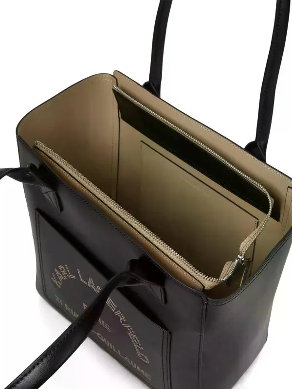 Karl Lagerfeld Medium Tote Bag With Perforated Logo - Black