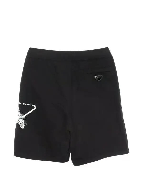 Prada Logo Print Elasticated Waistband Shorts