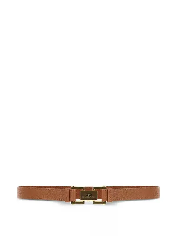 Elisabetta Franchi Logo Plaque Belt - Brown