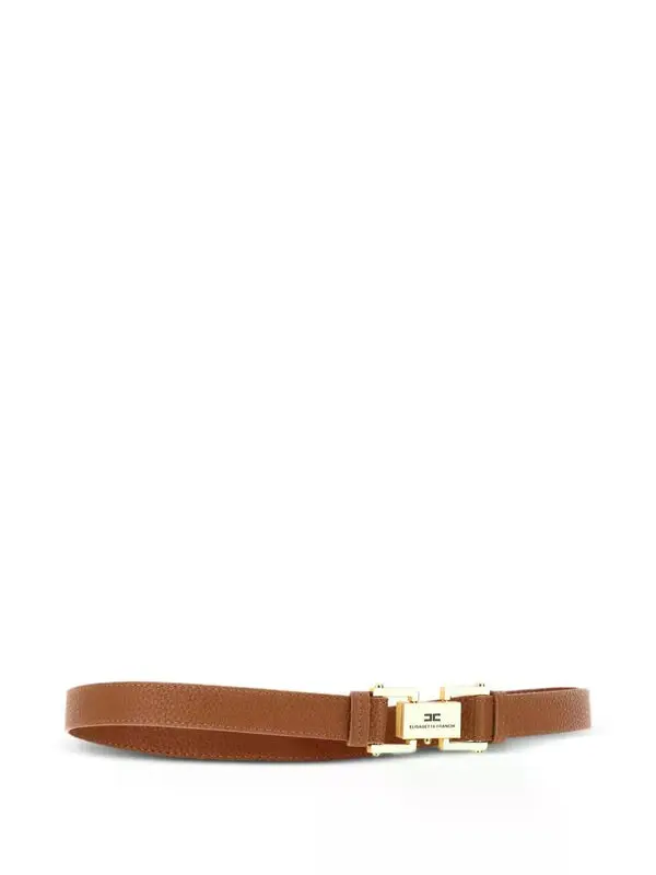 Elisabetta Franchi Logo Plaque Belt - Brown