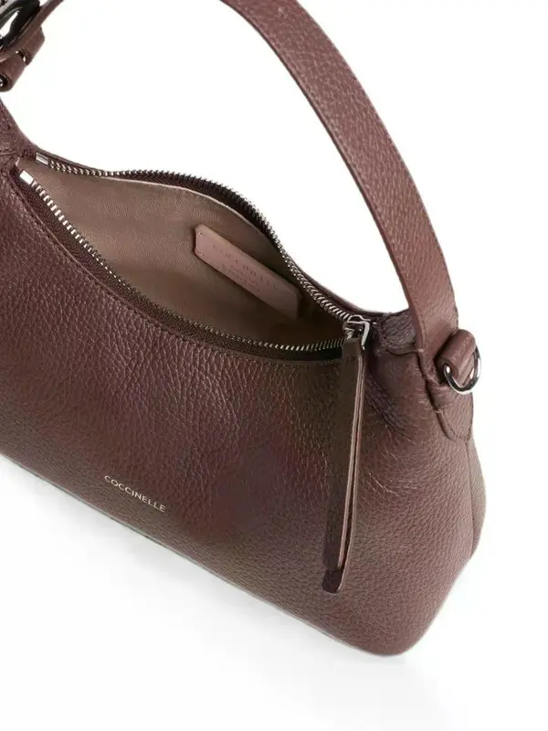 COCCINELLE Pebble Grain Leather Tote Bag With Buckle Detail