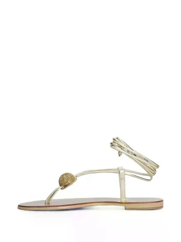 NICOLAS LAINAS Embellished Wrap-around Sandals