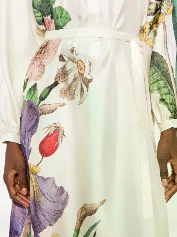 PIERRE-LOUIS MASCIA Floral Print Silk Maxi Dress