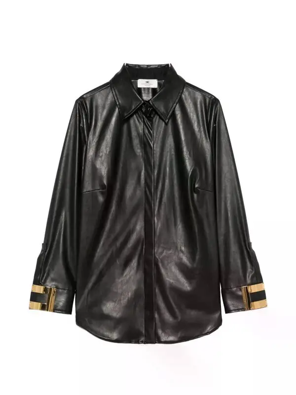 Elisabetta Franchi Gold-tone Plaque Shirt - Black