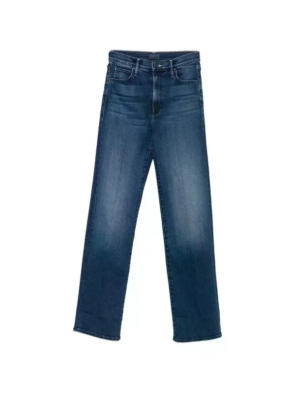 MOTHER Kick It Zip-up Straight-leg Jeans - Blue