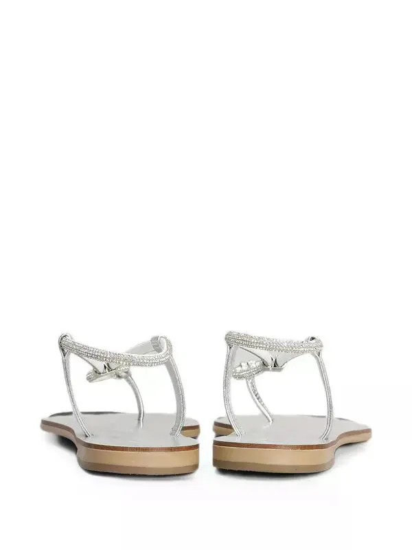 NICOLAS LAINAS Crystal-embellished Metallic Sandals