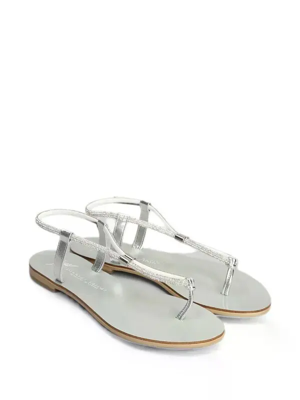 NICOLAS LAINAS Crystal-embellished Metallic Sandals