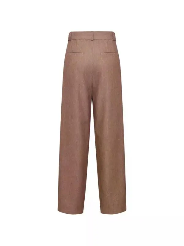 BATAKOVIC Portofino Belted Pleated Trousers - Brown