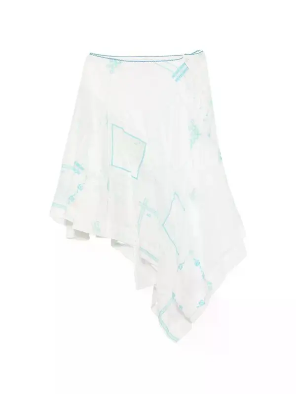 DAMSON MADDER Corinne Embroidered Midi Skirt - White