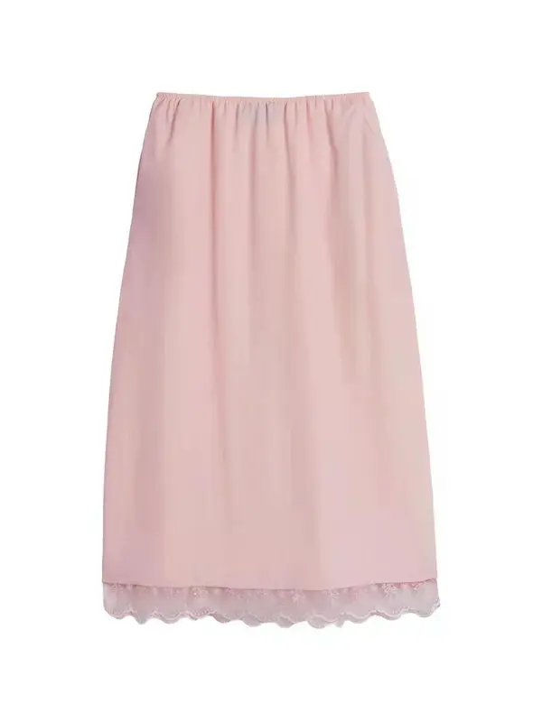 Simone Rocha Lace-trim Negligee Midi Skirt - Pink