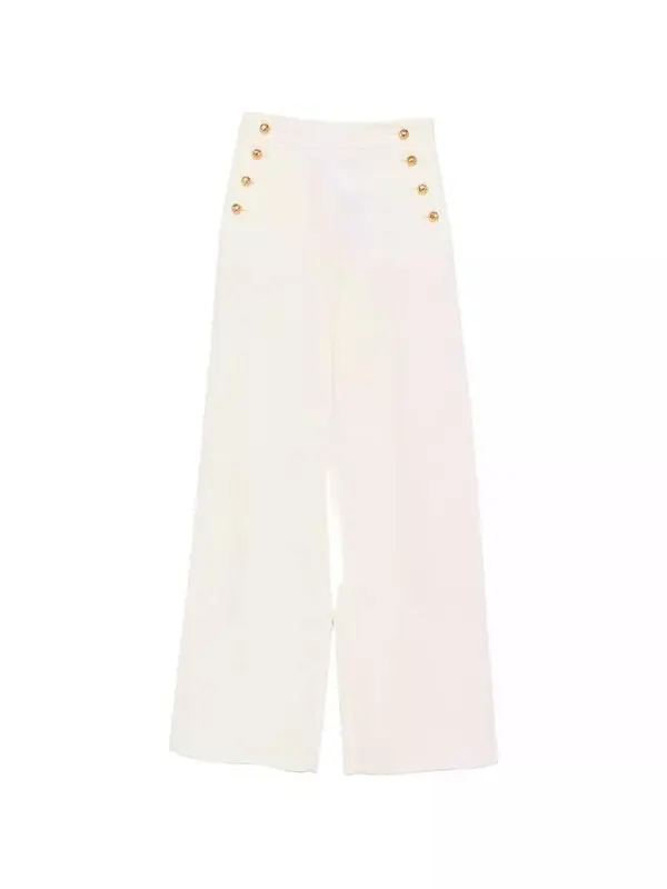 Max Mara Button-embellished Wide-leg Trousers