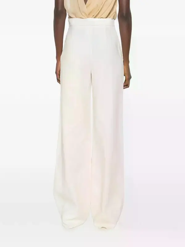 Max Mara Button-embellished Wide-leg Trousers - Neutrals