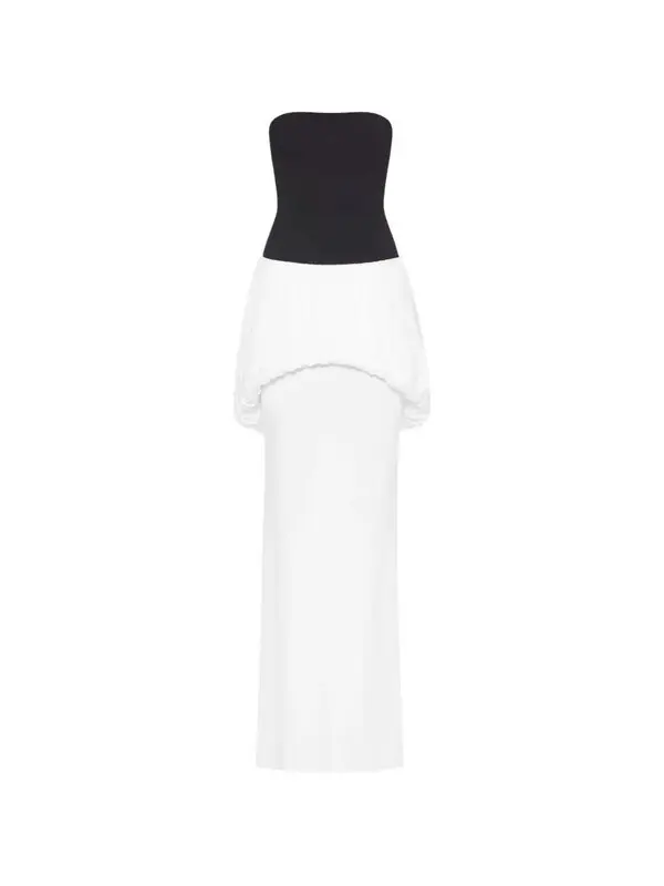 CHATS BY C.DAM Katherine Strapless Draped Maxi Dress - White