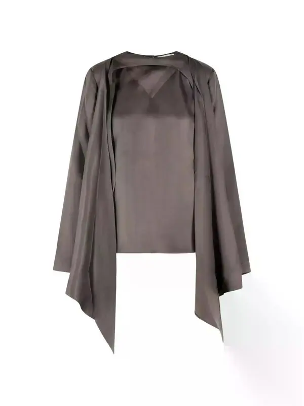Loulou De Saison Gala Scarf-insert Blouse - Brown