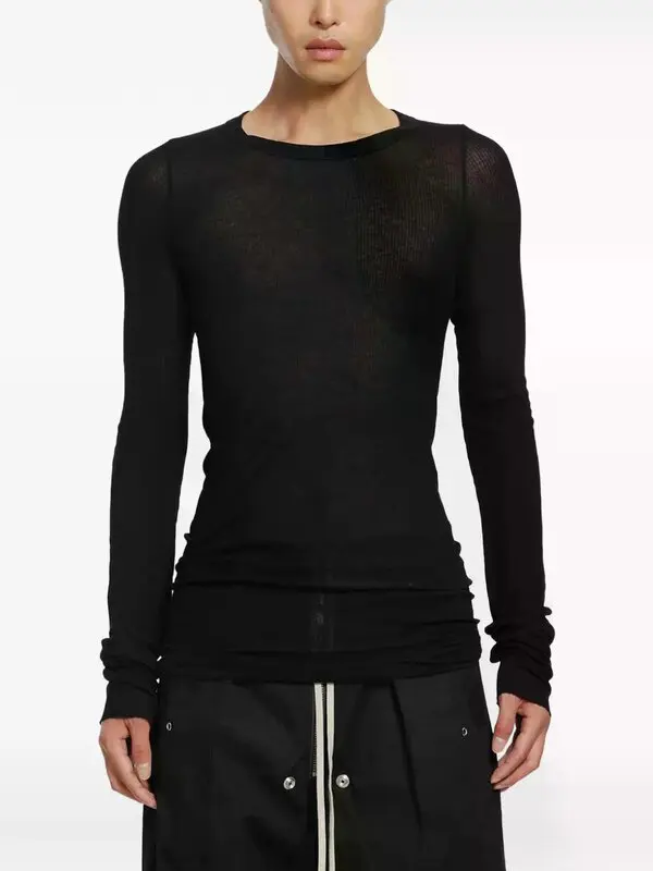 Rick Owens Tower Ribbed-knit Long-sleeve T-shirt