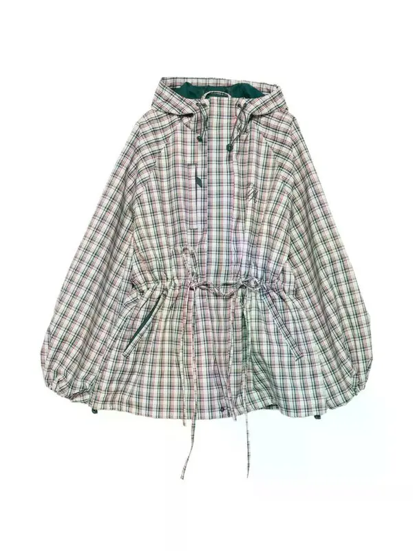 DAMSON MADDER Checked Drawstring Raincoat - Neutrals