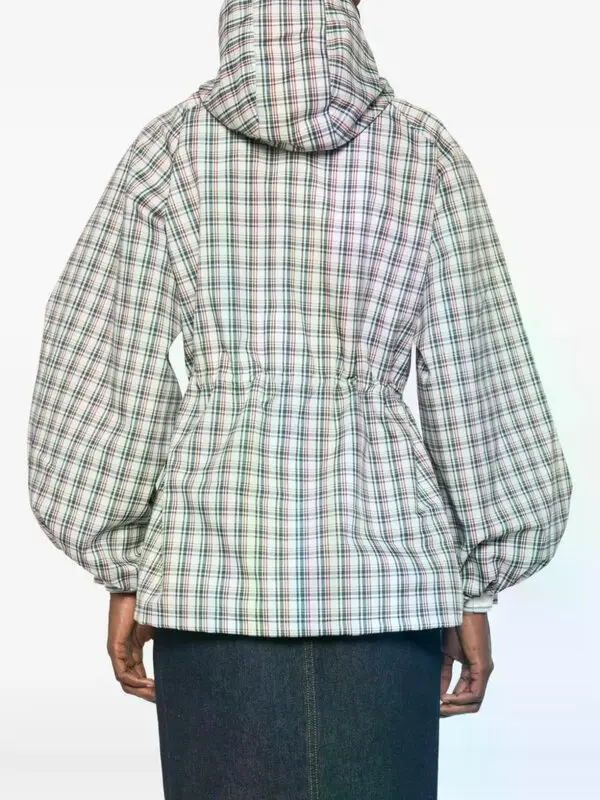 DAMSON MADDER Checked Drawstring Raincoat