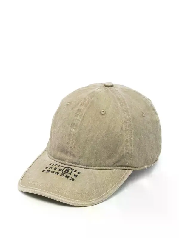 MAISON MARGIELA Logo Embroidered Distressed Baseball Cap - Green