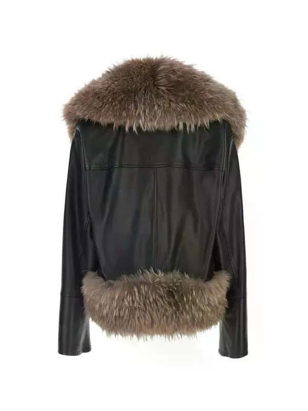 BLANCHA Shearling-trim Leather Jacket