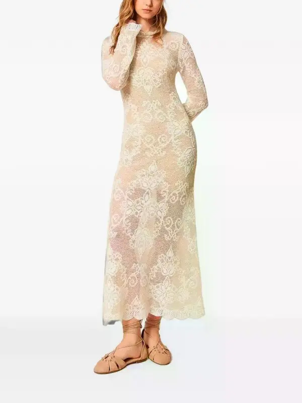 TWINSET Lace-knit Midi Dress