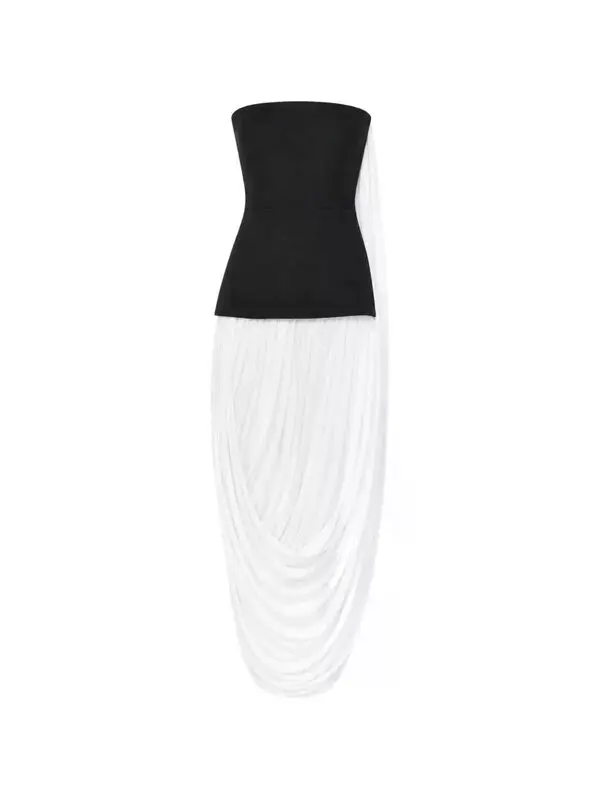 CHATS BY C.DAM Shirley Draped Strapless Maxi Dress - White