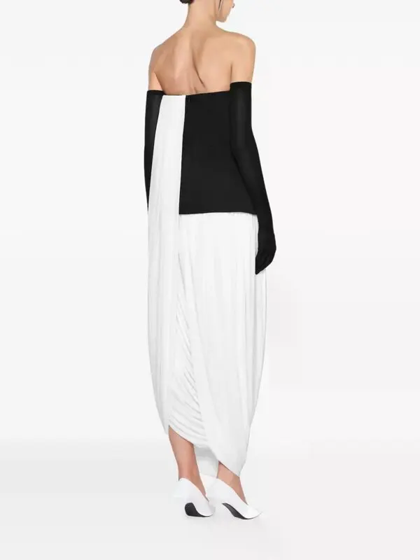 CHATS BY C.DAM Shirley Draped Strapless Maxi Dress