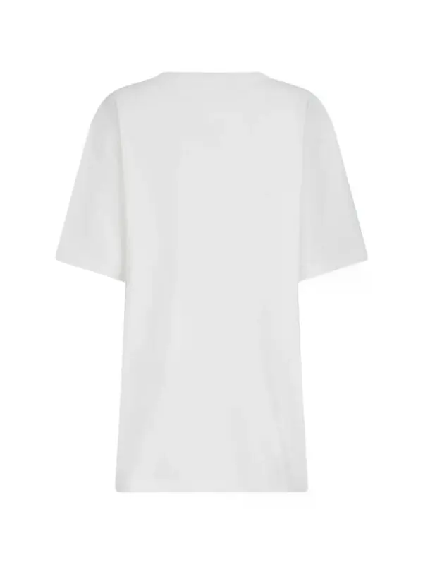 Attico Shaped-split Cotton T-shirt - White