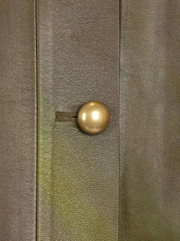 Max Mara Round-neck Leather Jacket