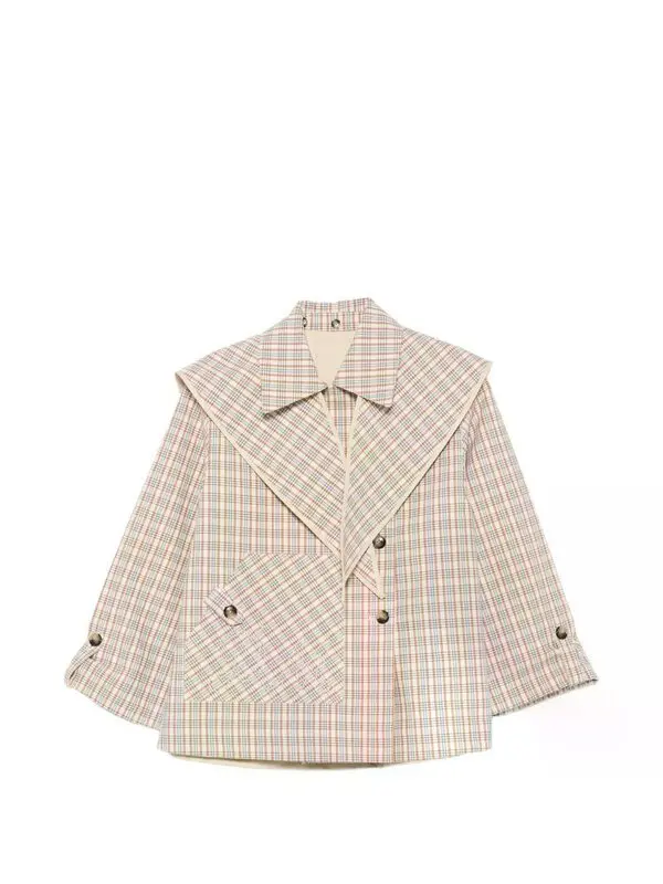 DAMSON MADDER Jerry Reversible Checked Jacket - Neutrals