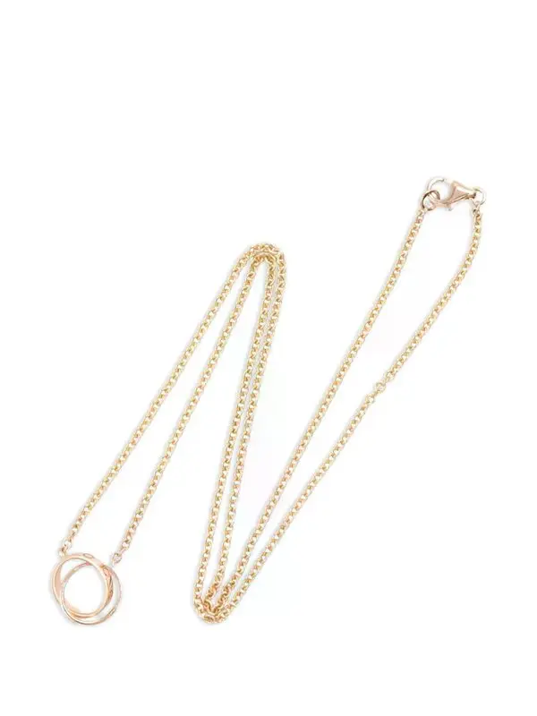 Cartier 18kt Rose Love Interlocking Rings Necklace - Gold