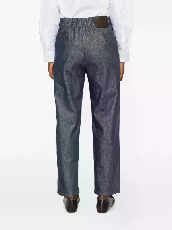 Max Mara Elasticated-waistband Logo-patch Trousers