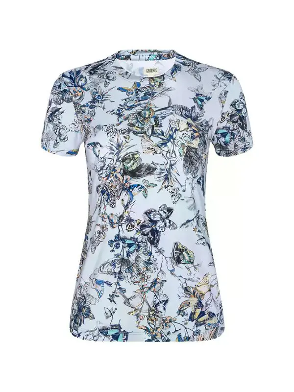 L'Agence Butterfly Print T-shirt - Grey