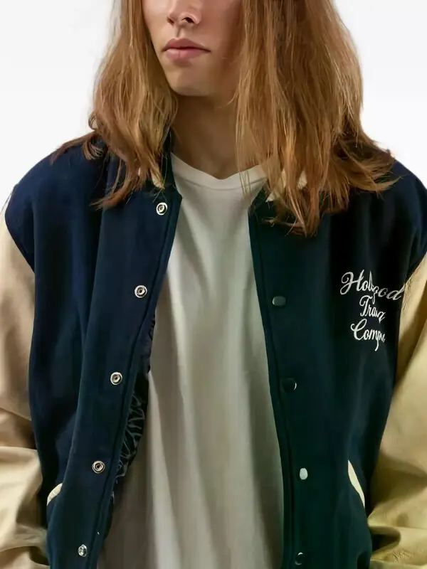 HTC LOS ANGELES Embroidered Logo Varsity Jacket