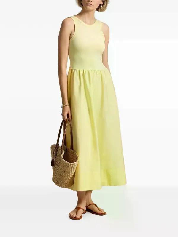 Polo Ralph Lauren Sleeveless Shirred A-line Dress - Yellow