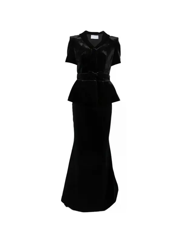 ADAMARIS V-neck Buttoned Maxi Skirt Set