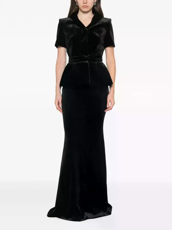 ADAMARIS V-neck Buttoned Maxi Skirt Set