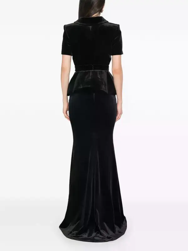 ADAMARIS V-neck Buttoned Maxi Skirt Set