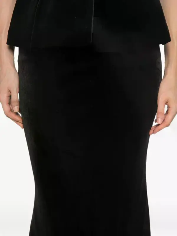 ADAMARIS V-neck Buttoned Maxi Skirt Set