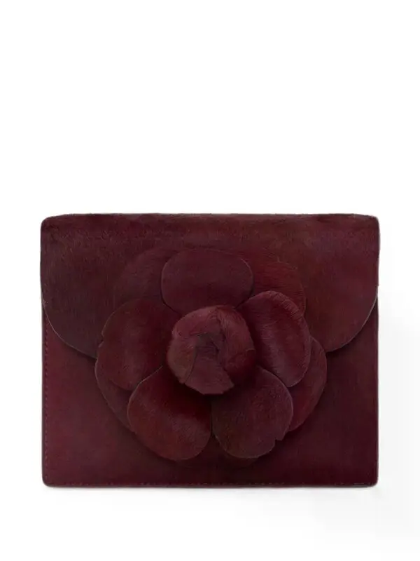 Oscar De La Renta Mini Tro Floral-appliqué Clutch Bag