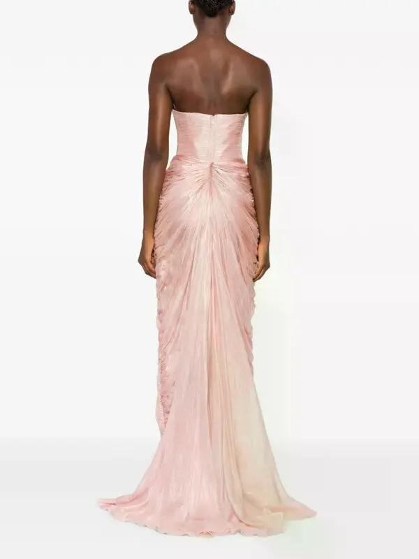 IRIS SERBAN Ruched Strapless Maxi Dress