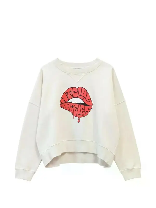 HTC LOS ANGELES Lip-print Studded Sweatshirt