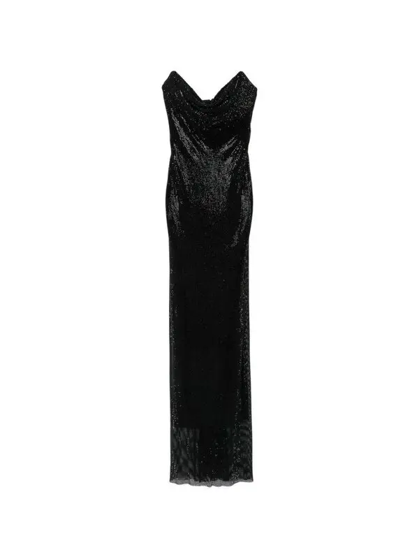 ADAMARIS Strapless Draped-neckline Maxi Dress - Black