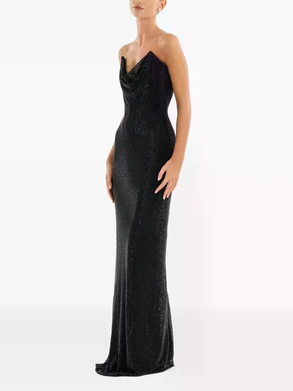 ADAMARIS Strapless Draped-neckline Maxi Dress