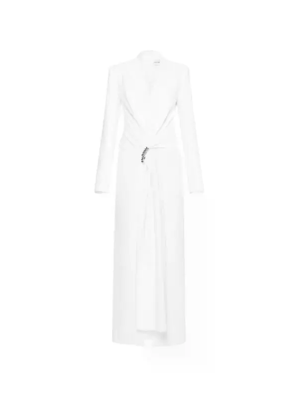 CHATS BY C.DAM Draped Coat - White