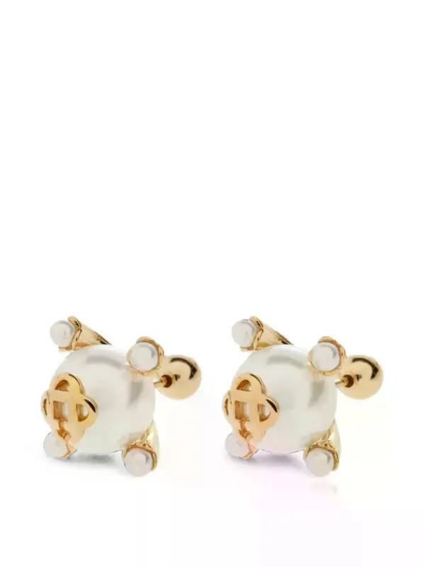 Casablanca Logo-plaque Earrings - Gold