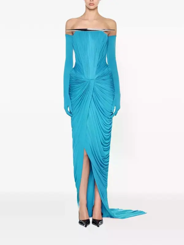 CHATS BY C.DAM Draped Maxi Dress