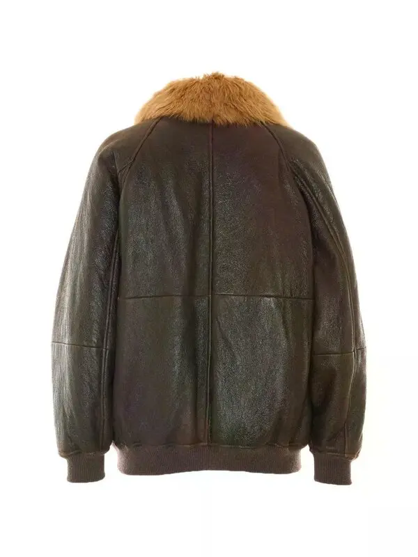 Brunello Cucinelli Shearling-collar Leather Jacket