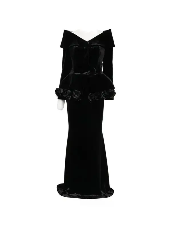 ADAMARIS Floral-appliqué Maxi Skirt And Top Set